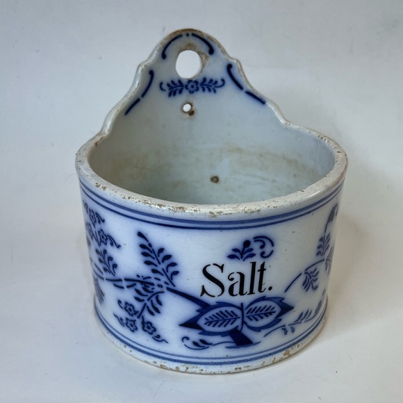 Accents | Early 190s Wallmounted Porcelain Ceramic Salt Box German ...